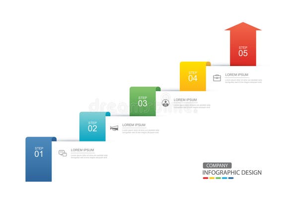 5 Data Infographics Tab Index Layout Template. Illustration Business ...