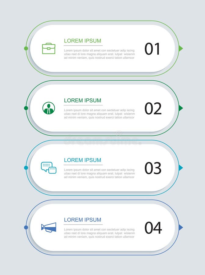 4 Data Infographics Tab Layout Template. Illustration Business Abstract ...