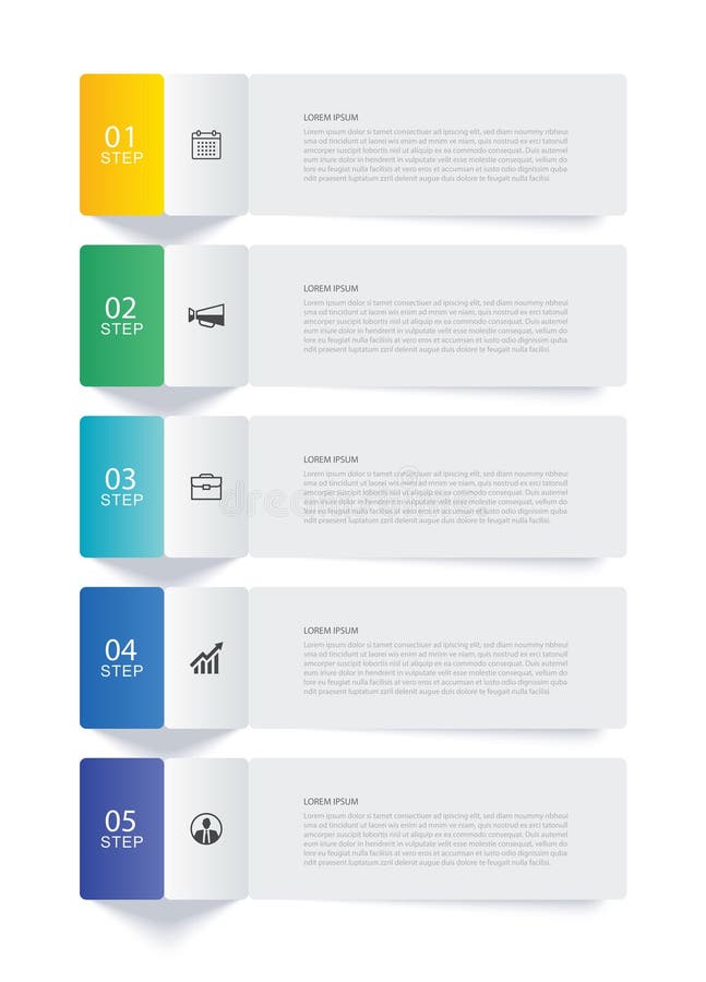 5 Data Infographics Tab Paper Index Template. Illustration Abstract ...