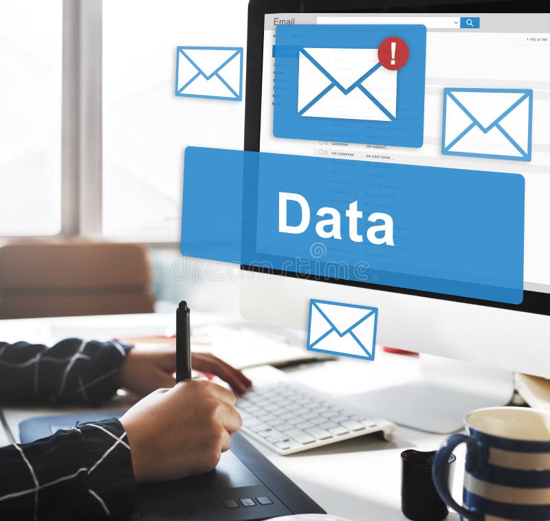 Data Information Email Connection Online Concept Stock Image - Image of ...