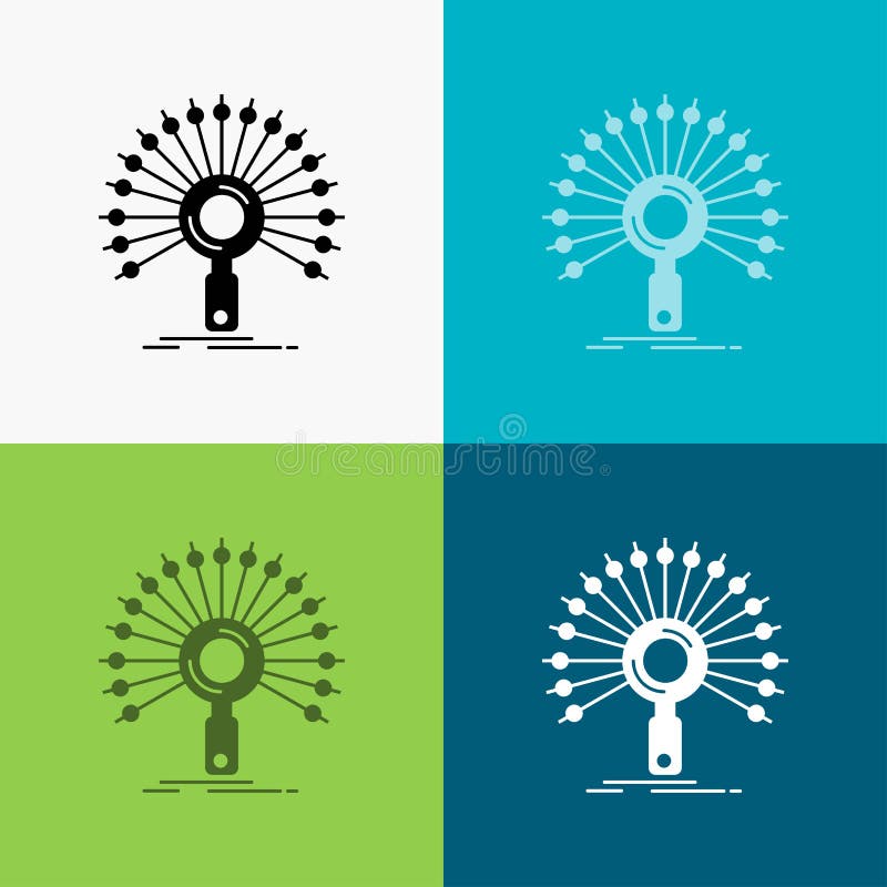 Data, Information, Informational, Network, Retrieval Icon Over Various ...