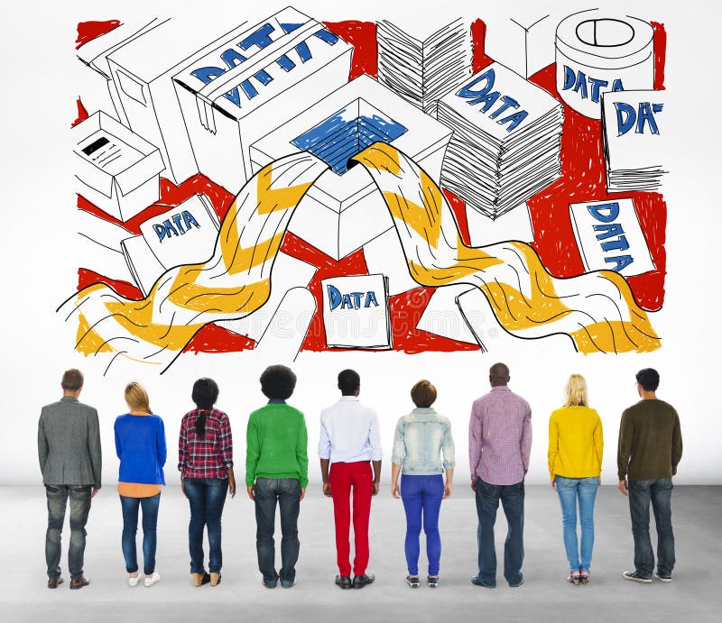 Data Information Overflow Excess Sketch Concept Stock Image - Image of ...