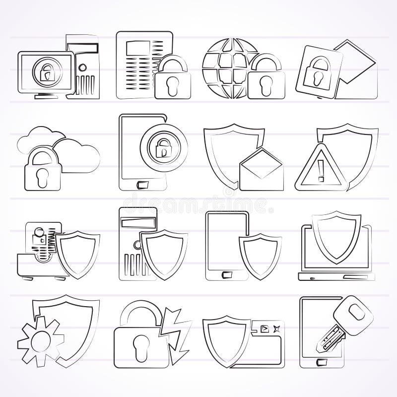 Data and Information Protection Security Icons Stock Vector ... Data and Information Protection Security Icons Stock Vector ...