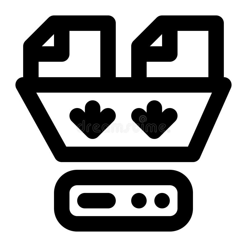 Data Ingestion, Data Filtering Outline Icon Stock Illustration ...