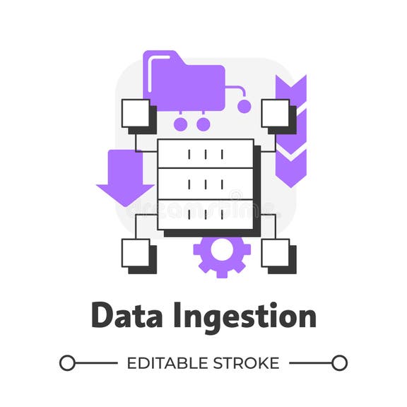 Data Ingestion Flat Outline Concept Icon Stock Vector - Illustration of ...