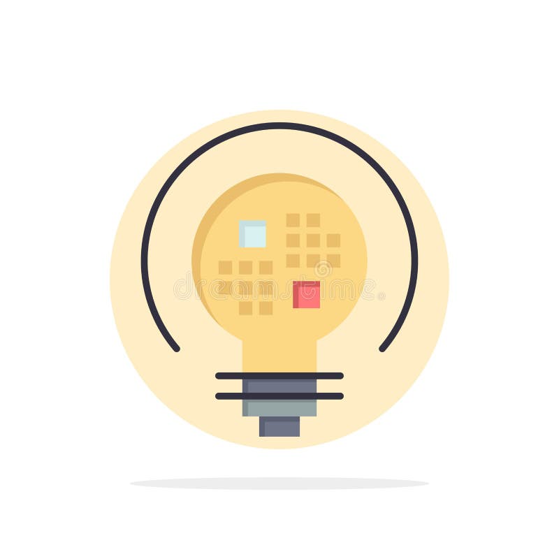 Data, Insight, Light, Bulb Abstract Circle Background Flat Color Icon ...