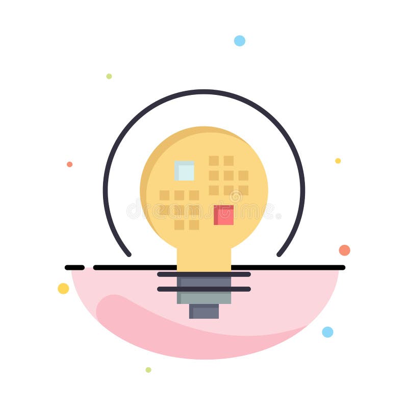 Data, Insight, Light, Bulb Flat Color Icon. Vector Icon Banner Template ...