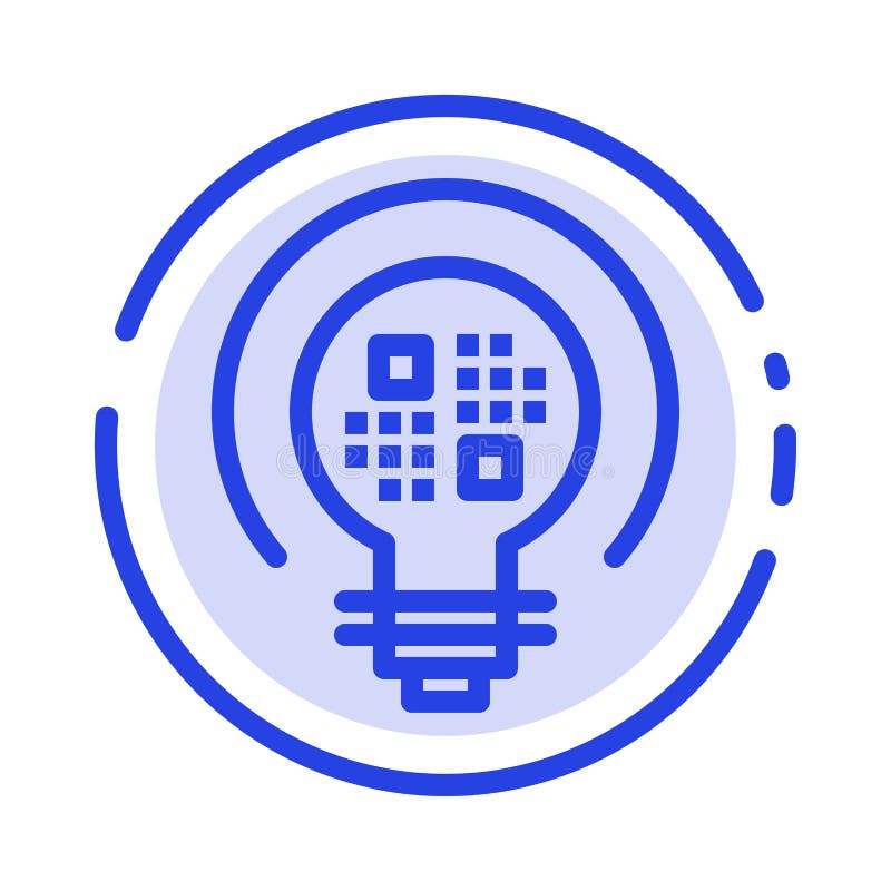 Data, Insight, Light, Bulb Blue Dotted Line Line Icon Stock Vector ...