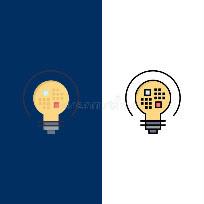 Data, Insight, Light, Bulb Business Flat Line Filled Icon Vector Banner ...