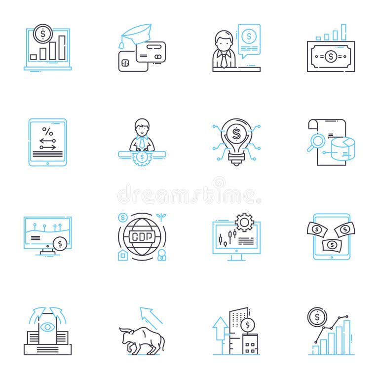 Data Insights Linear Icons Set. Analytics, Trends, Patterns ...