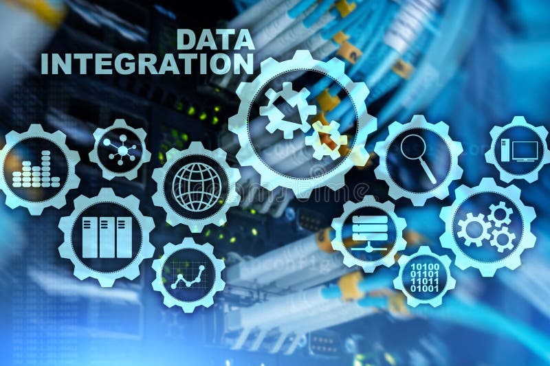 Data Integration Business Information Technology Concept on Server Room ...