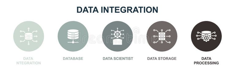 Data Integration, Database, Data Stock Vector - Illustration of layout ...