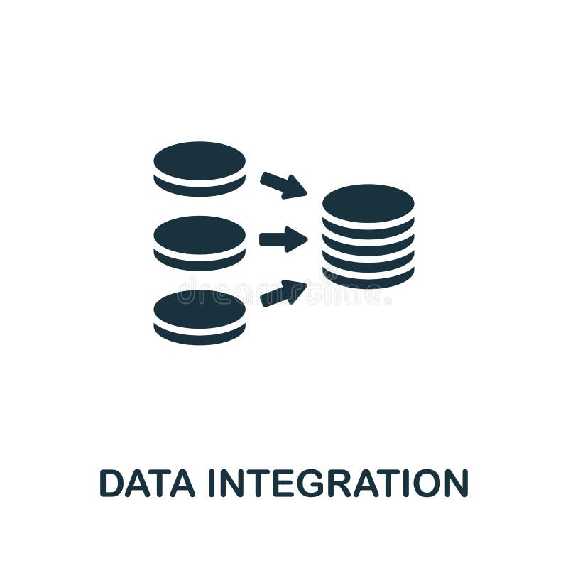 Data Integration Icon. Monochrome Simple Line Data Science Icon for ...
