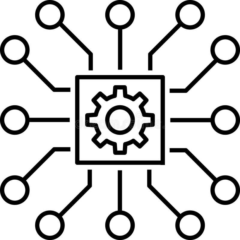 Data Integration Icon Software Api Thin Line Symbol Isolated On White Background Stock Vector