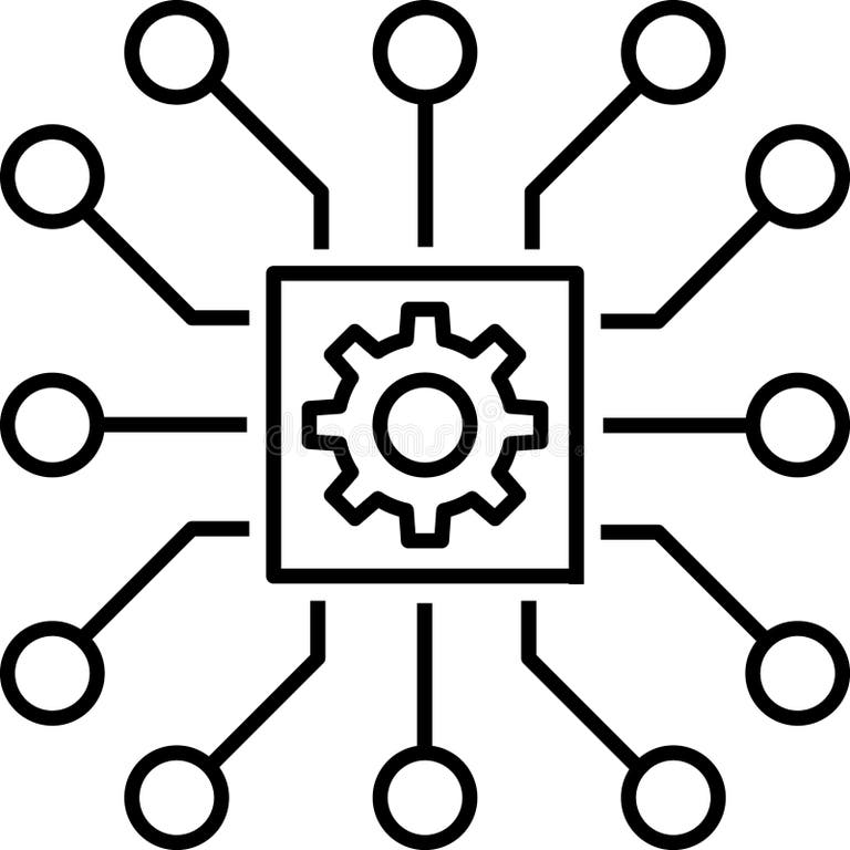 Data Integration Icon Software Api Thin Line Symbol Isolated On White Background Stock Vector