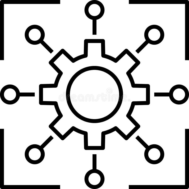 Data Integration Icon Software Api Thin Line Symbol Isolated On White