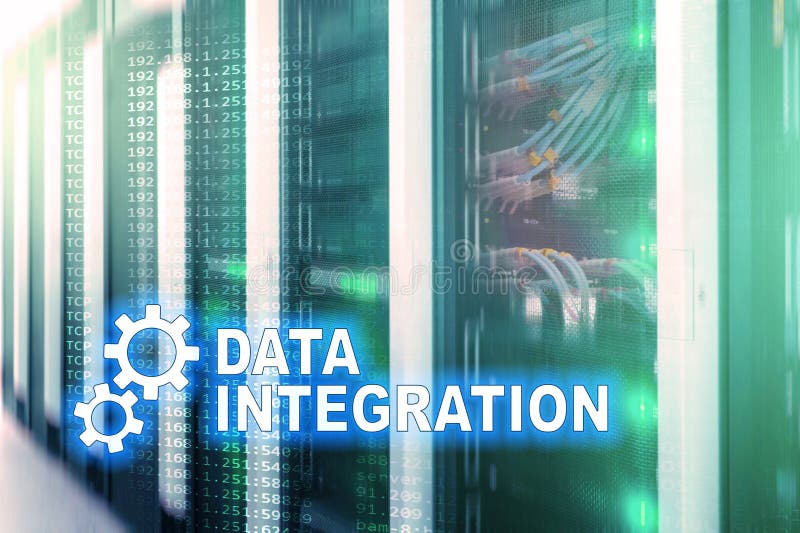 Data Integration Information Technology Concept on Server Room Stock ...