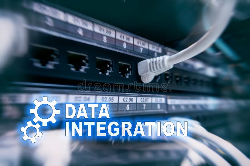 Data Integration Information Technology Concept on Server Room ...