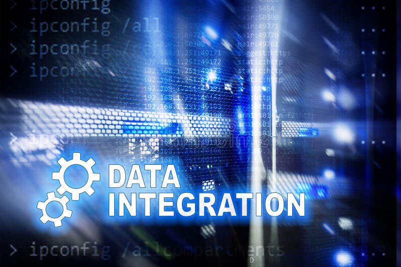 Data Integration Information Technology Concept on Server Room ...