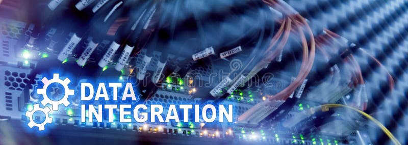 Data Integration Information Technology Concept on Server Room ...