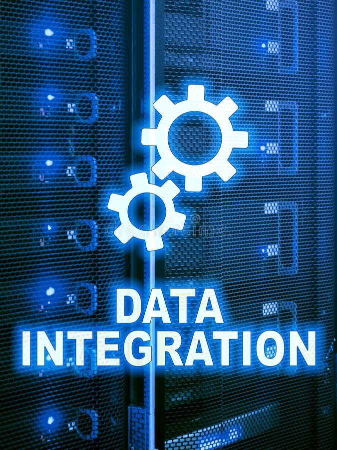 Data Integration Information Technology Concept on Server Room ...