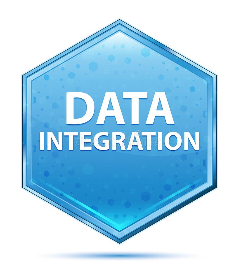Data Integration Crystal Blue Hexagon Button Stock Illustration ...