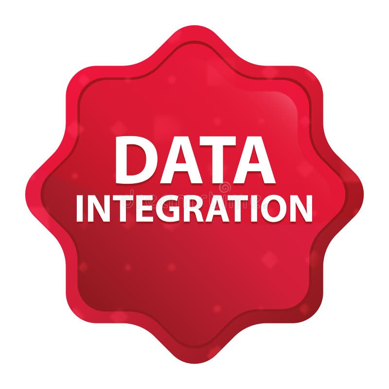 Data Integration Misty Rose Red Starburst Sticker Button Stock ...