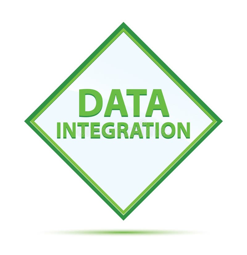 Data Integration Modern Abstract Green Diamond Button Stock ...