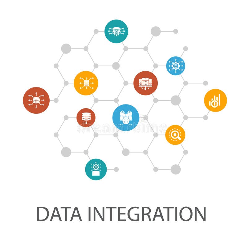 Data Integration Presentation Template Stock Vector - Illustration of ...