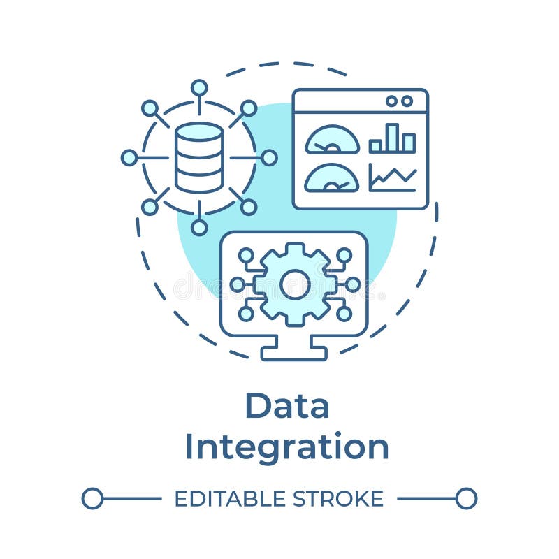 Data Integration Soft Blue Concept Icon Stock Vector - Illustration of ...