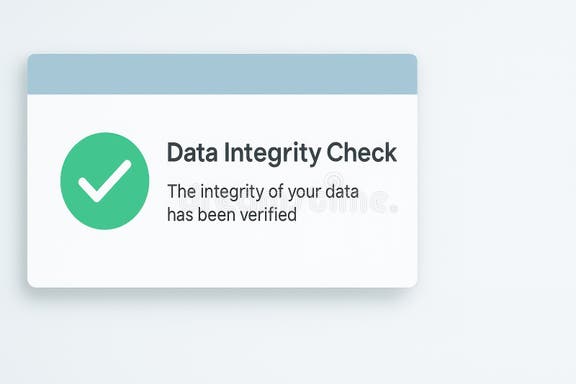 Data Integrity Check Verification with Green Check Mark on Minimalist Background Stock ...