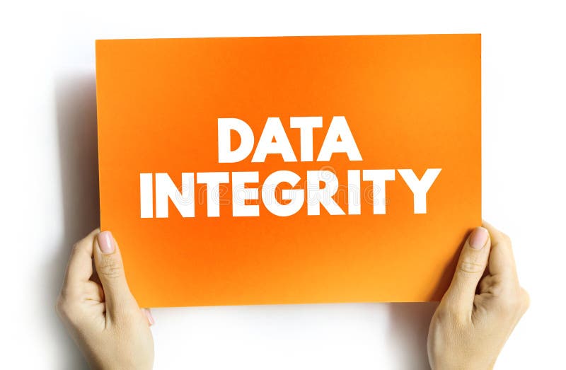 Data Integrity Text Quote on Card, Technology Concept Background Stock ...