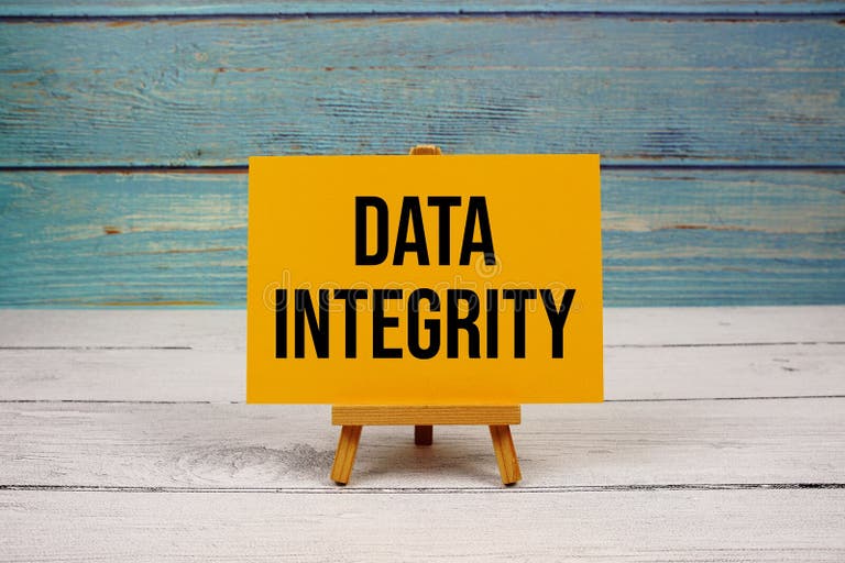 Data Integrity Text Written on Paper Card on Wooden Background Stock ...