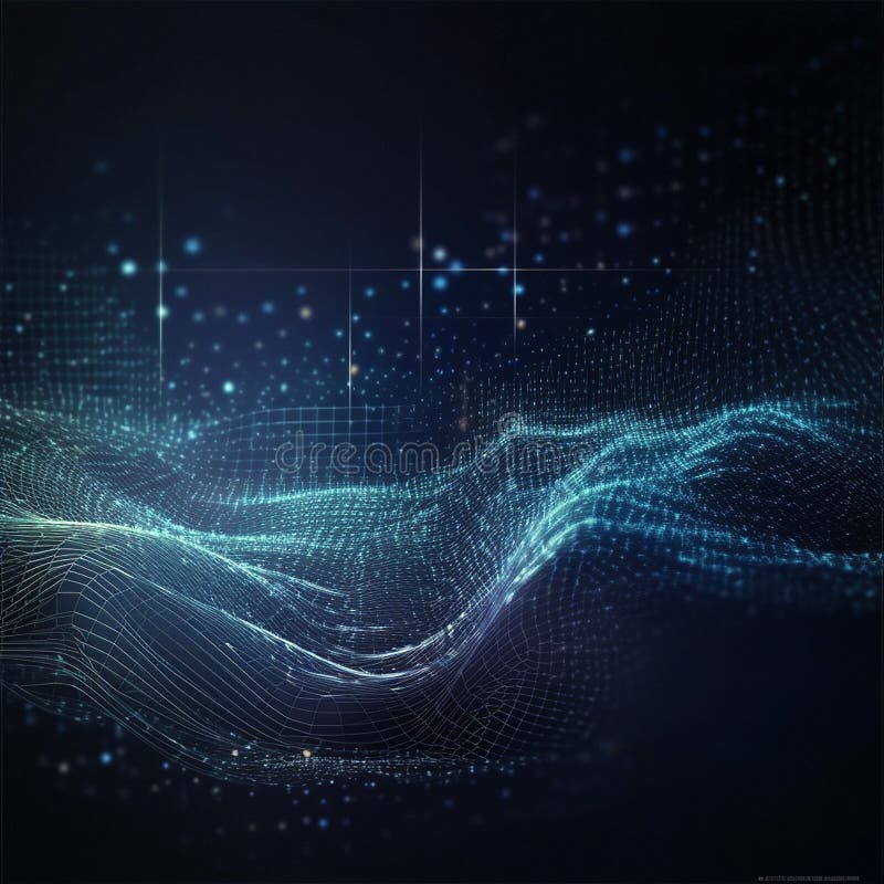 Data, Internet and Futuristic Background Wave, with Blue Connection ...