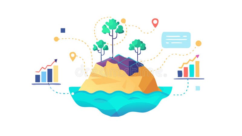 Data Island, Information Hub, Statistical Analysis, Vector Design Generative AI Stock Vector ...