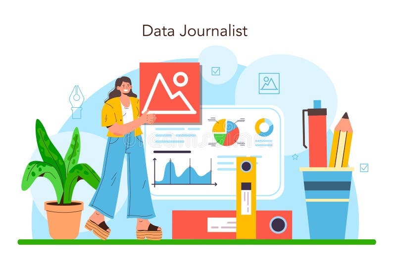 Data Journalism or Data-driven Journalism Concept. Big Data Filtering ...