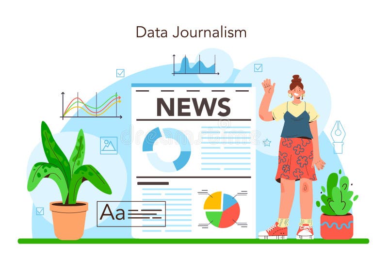Data Journalism or Data-driven Journalism Web Banner or Landing Page ...