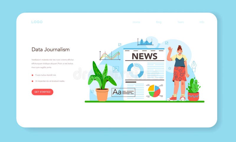 Data Journalism or Data-driven Journalism Web Banner or Landing Page ...