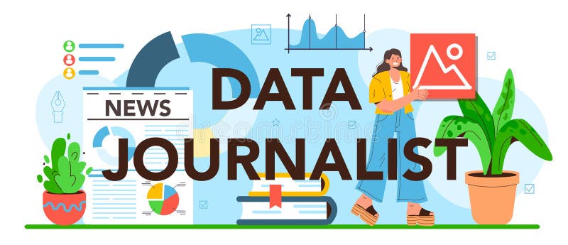 Data Journalist Typographic Header. Big Data Filtering and Analysis ...