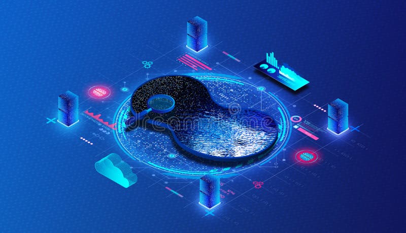 Data Lake Concept - Storage of Raw Data - 3D Illustration Stock ...