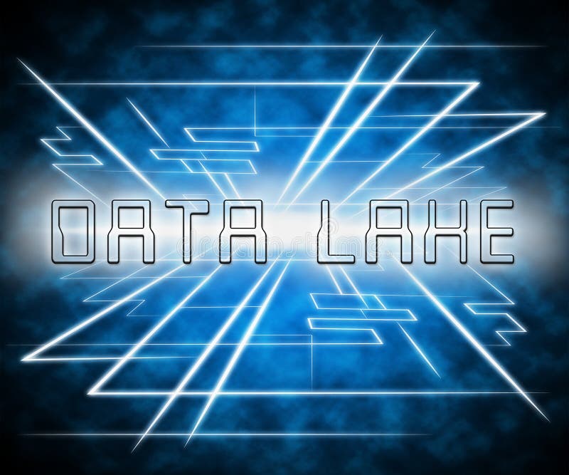 Data Lake Digital Datacenter Cloud 2d Illustration Stock Illustration ...