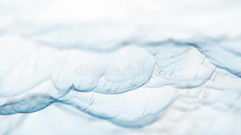 Data Lake or Ocean Background. Looped. Dot Terrain Blue Waves on White ...