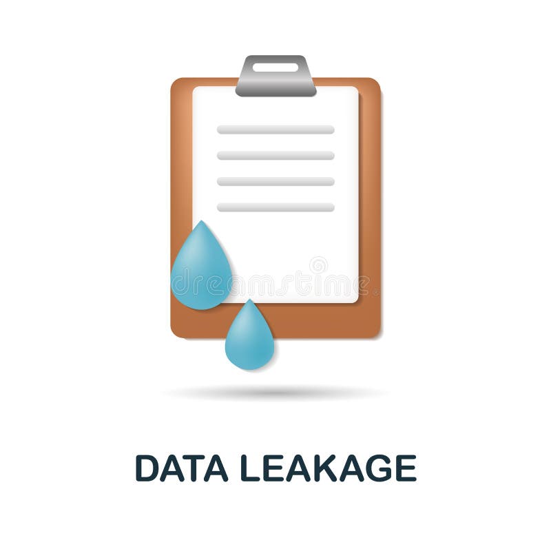 Data Leakage Icon in 3d. Colored Illustration from Corruption ...