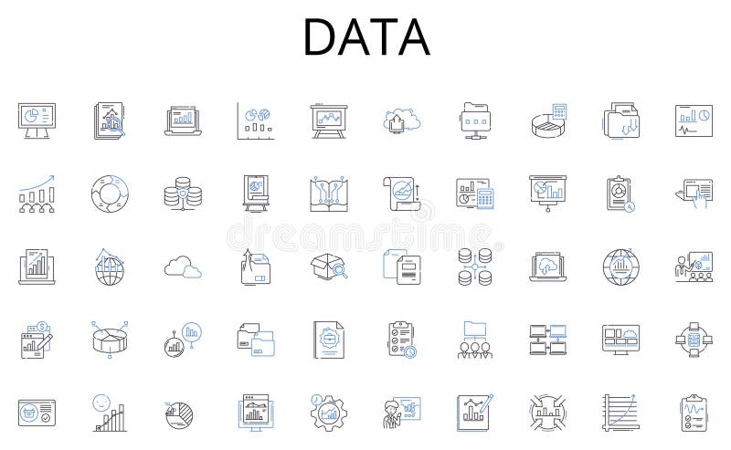 Data Line Icons Collection. Processor, Motherboard, Graphics, Memory ...