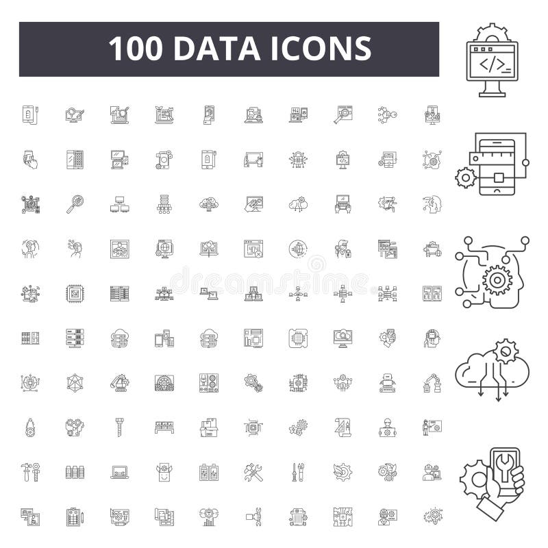 Data Line Icons, Signs, Vector Set, Outline Illustration Concept Stock ...