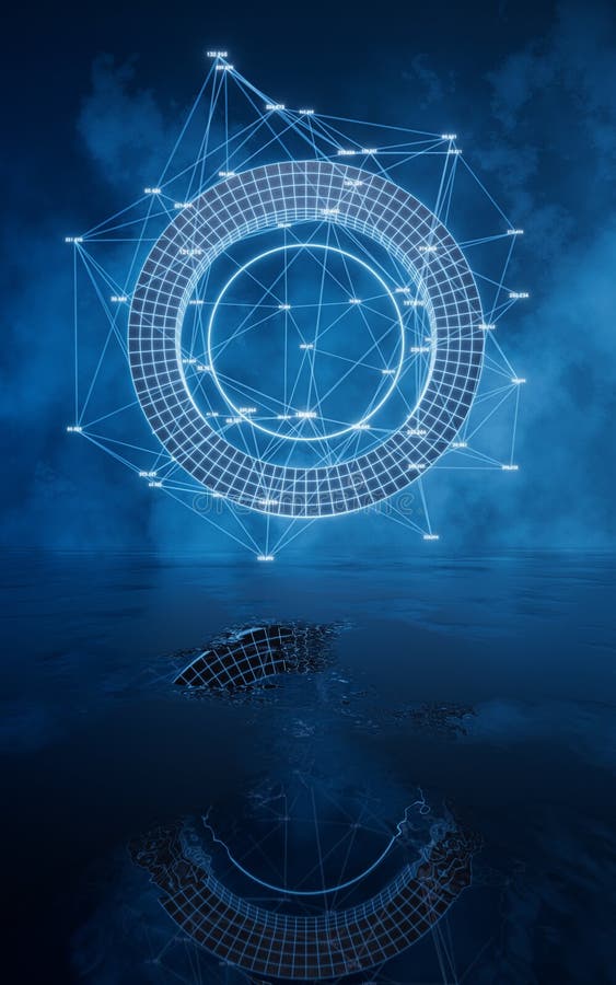 Data Lines with Mysterious Background, 3d Rendering Stock Illustration ...