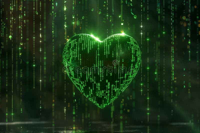 Data Lines Surround Heart-Shaped Object Stock Illustration ...