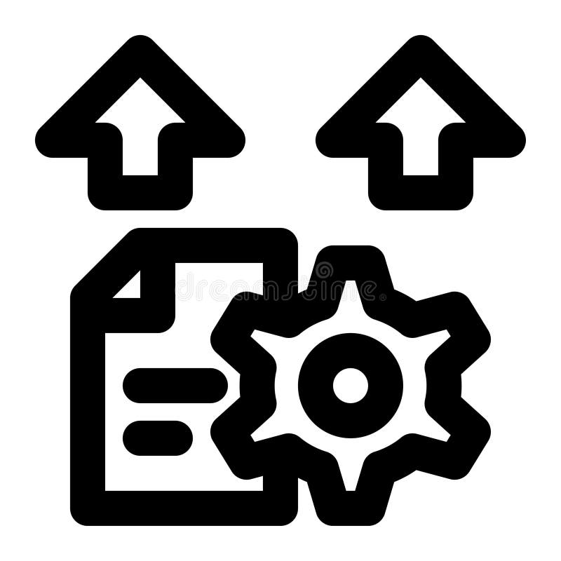 Data Load, Data Migration Outline Icon Stock Photo - Illustration of ...