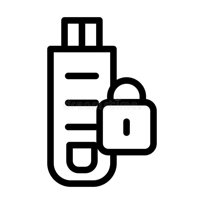 Data Lock Vector Thick Line Icon for Personal and Commercial Use Stock ...