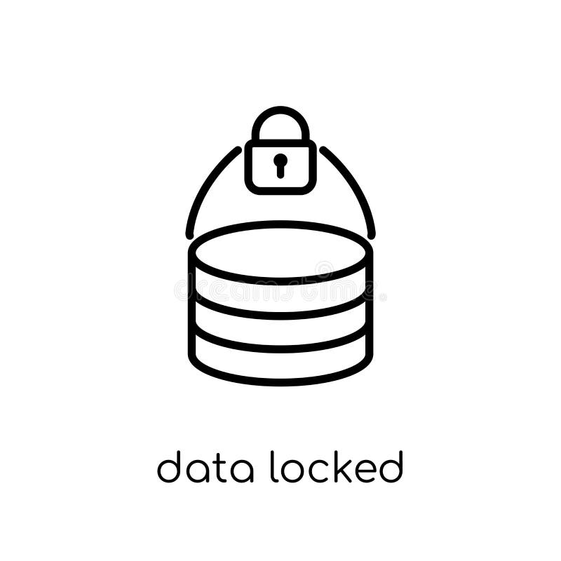 Data Locked Icon. Trendy Modern Flat Linear Vector Data Locked I Stock ...